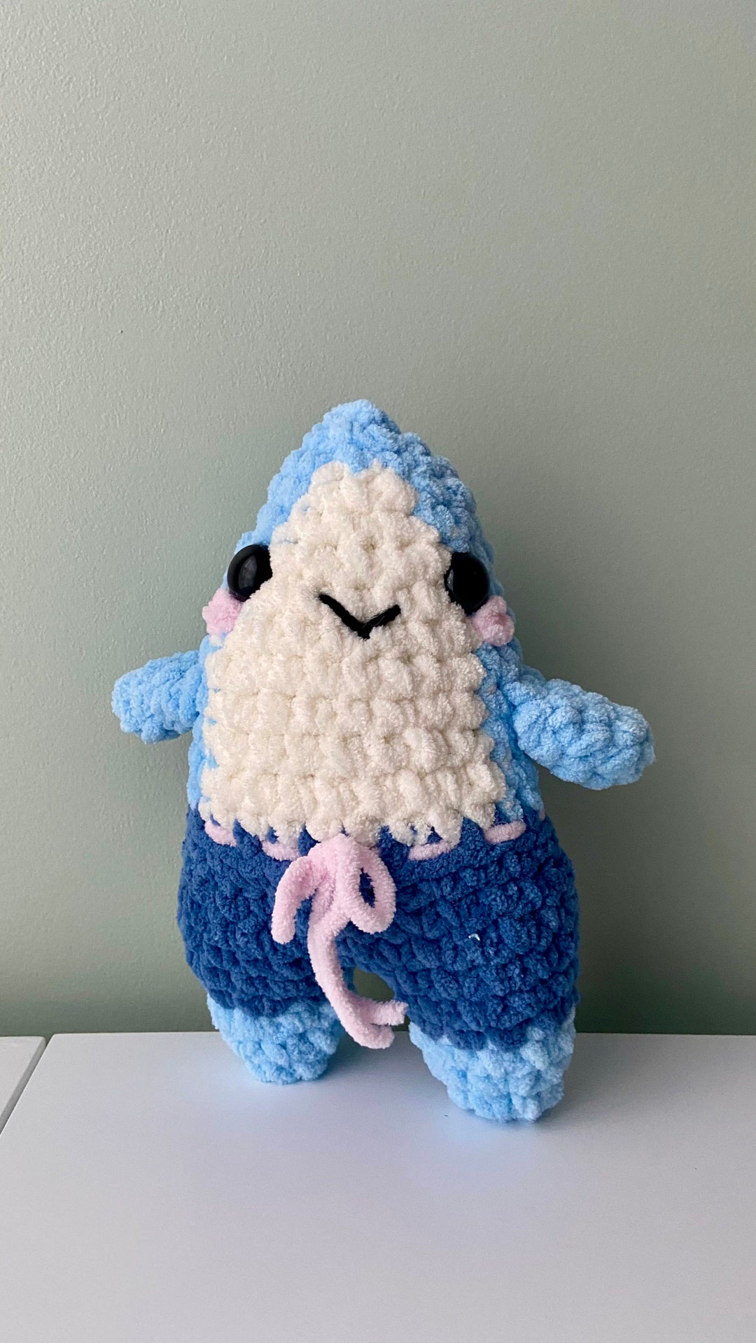 Shark in Swimming Trunks Handmade Crochet Amigurumi Stuffed Animal ...