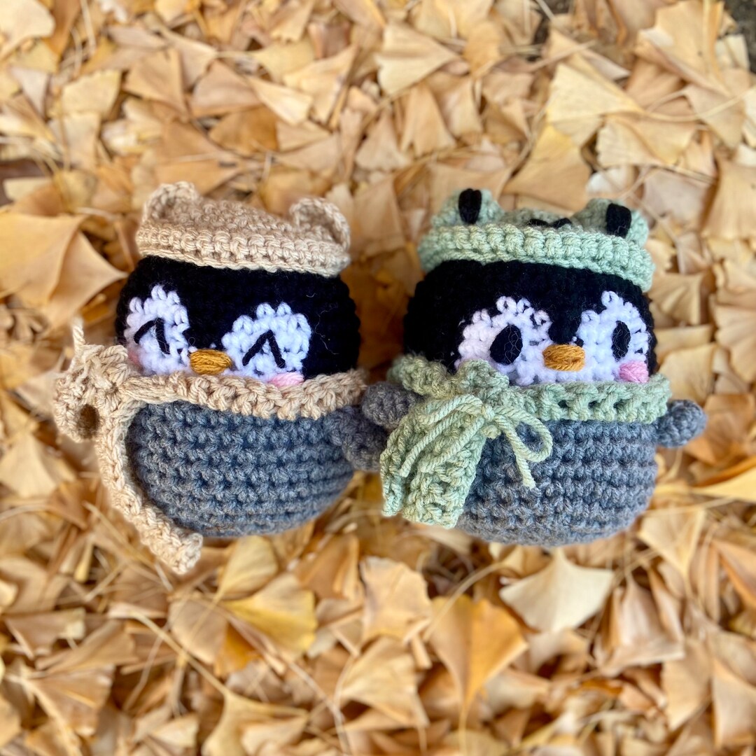 Penguin in Frog and Bear Costume, Perfect for Winter, Christmas ...