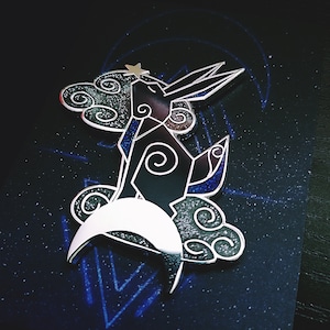 Rabbit - Bunny - Constelation Pin - Blue - Silver - Hard Enamel Pin ...