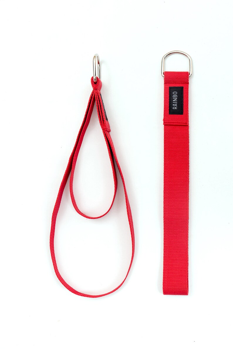 Pilates Double Loops Set Neon Red Color, Reformer Straps, Print Pilates ...