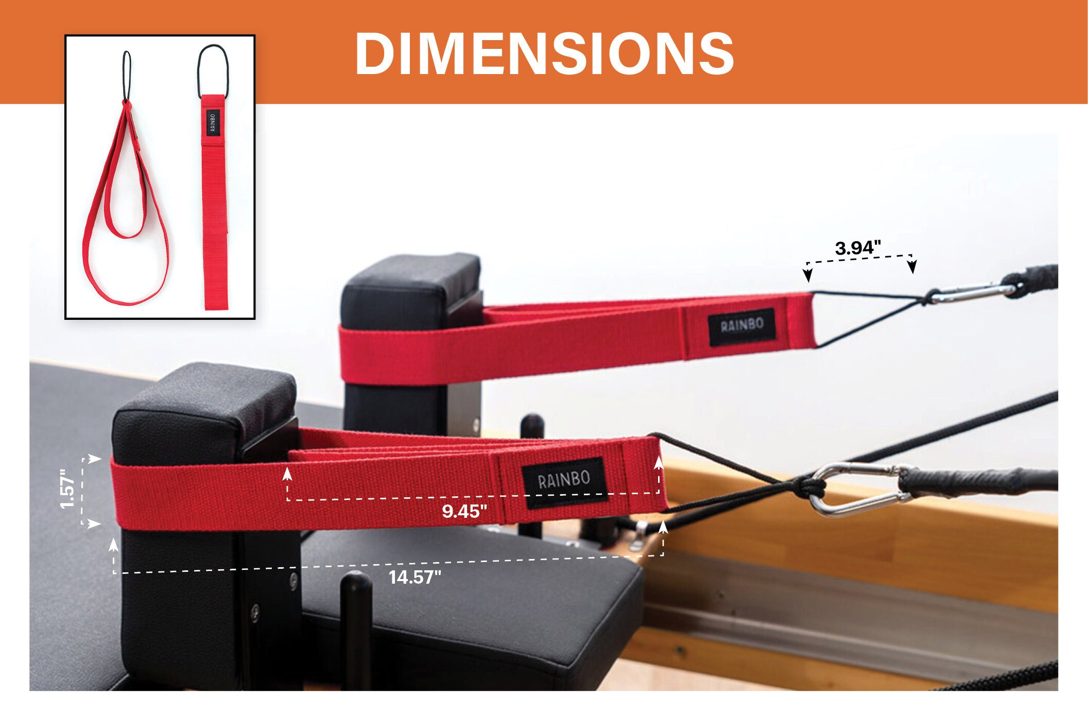 Pilates Double Loops Set Neon Red Color, Reformer Straps, Print Pilates ...