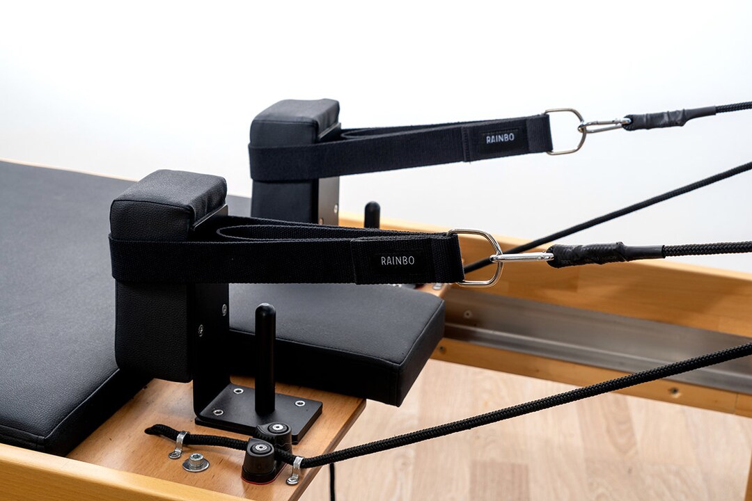 Pilates Double Loop Set Black Color, Reformer Straps, Pilates ...