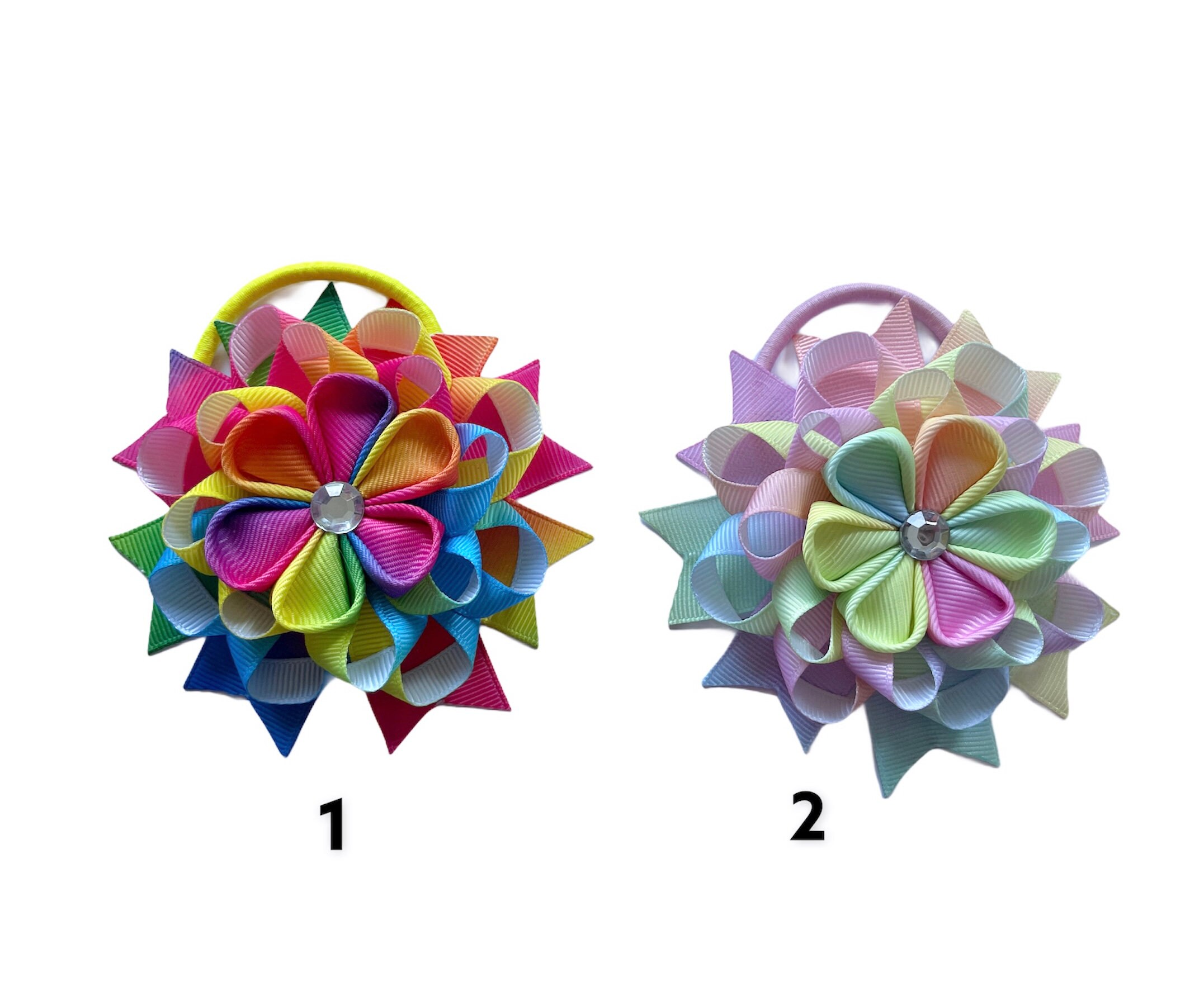 3.5 Inch Rainbow & Pastel Colour Bobble/girls Bobbles/hair Bobbles ...