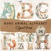 Boho Animal Alphabet Letters Clipart | Watercolor Animal Alphabet ...