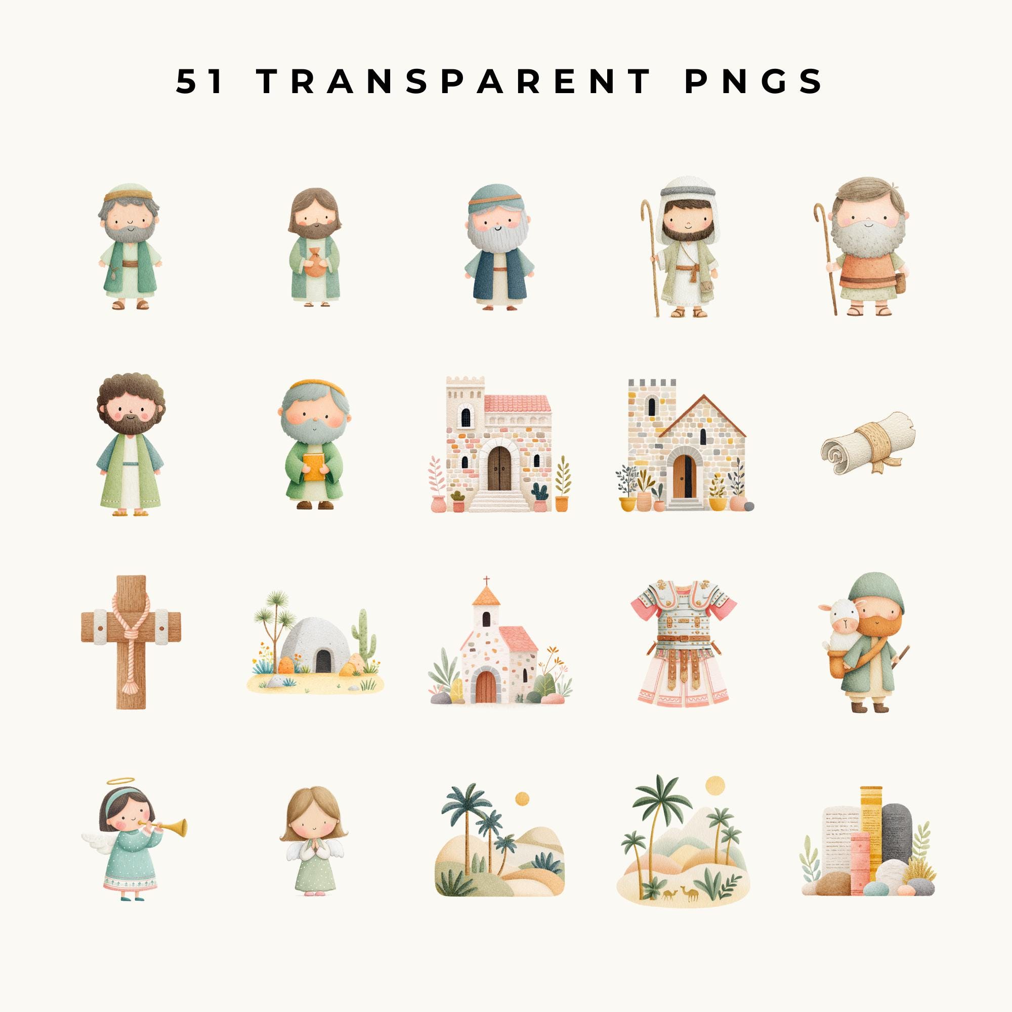 New Testament Bible Characters Clipart, Digital Download, Religious Art ...