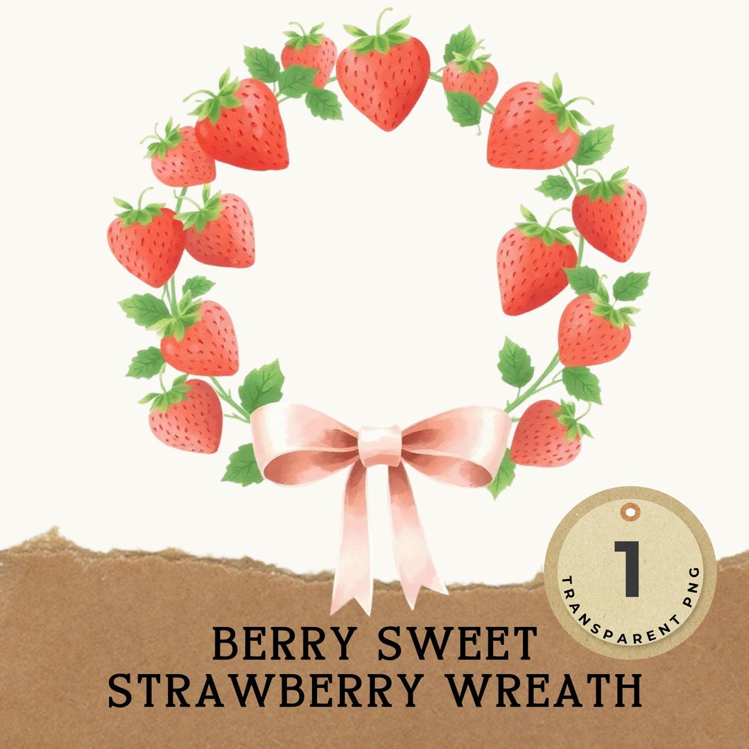 Berry Sweet Wreath Clipart - Berry Sweet Baby Shower -strawberry Theme ...