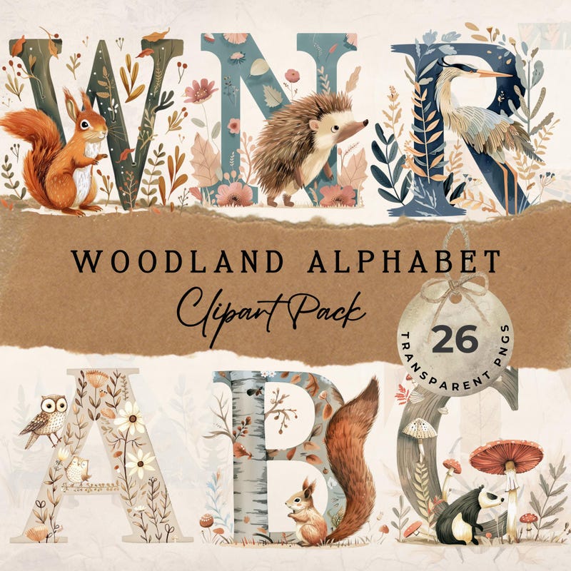 Woodland Alphabet - Etsy