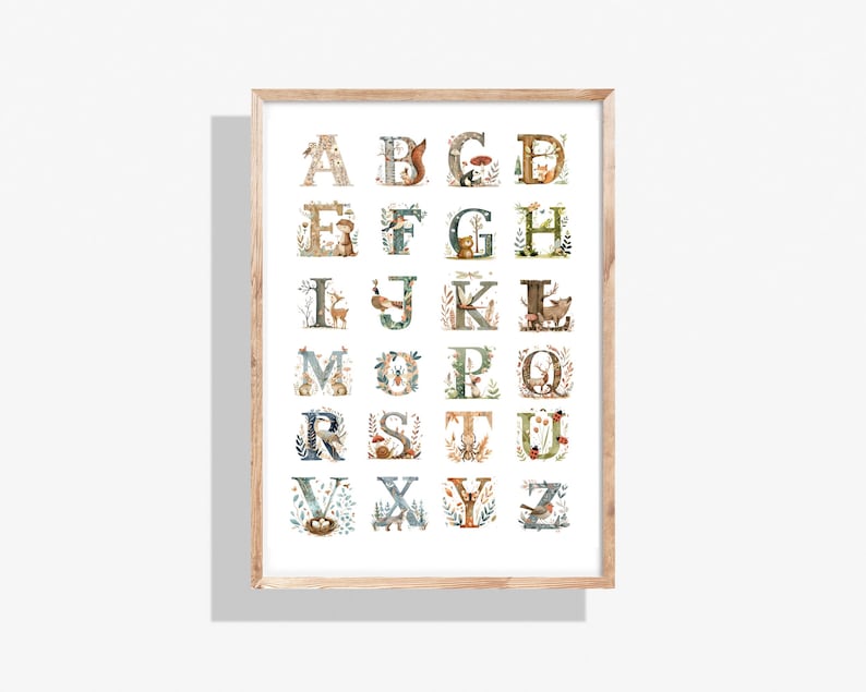 Woodland Alphabet Clipart - Cute Animal Letters | Woodland Animals ...