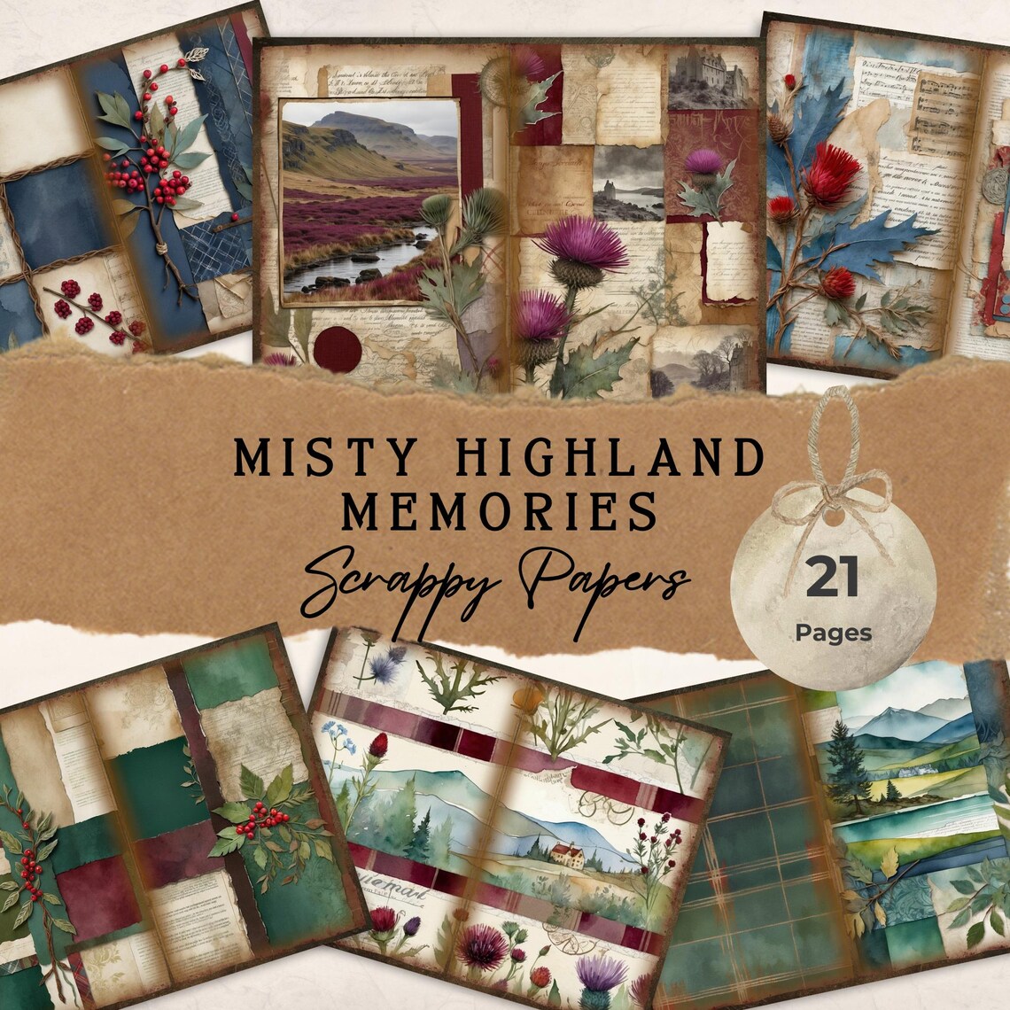 Scotland Junk Journal Pages - Scottish Highlander Scrapbooking ...
