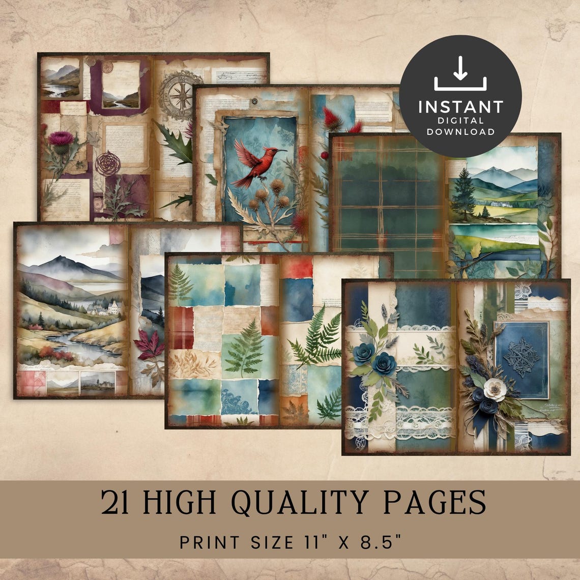 Scotland Junk Journal Pages - Scottish Highlander Scrapbooking ...