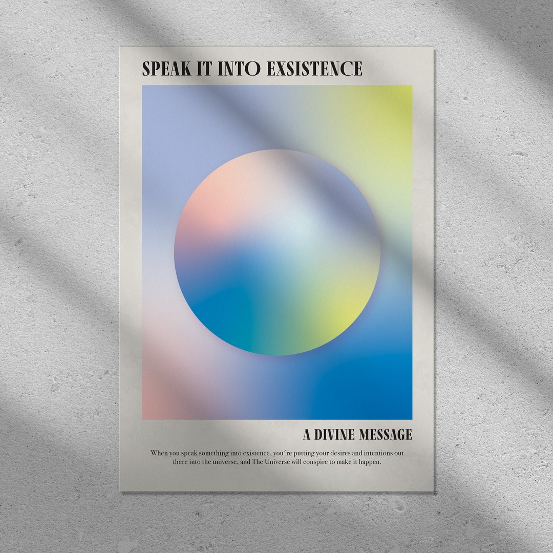 Speak It Into Existence Glow Gradient Trendy Aesthetic Spiritual Wall ...