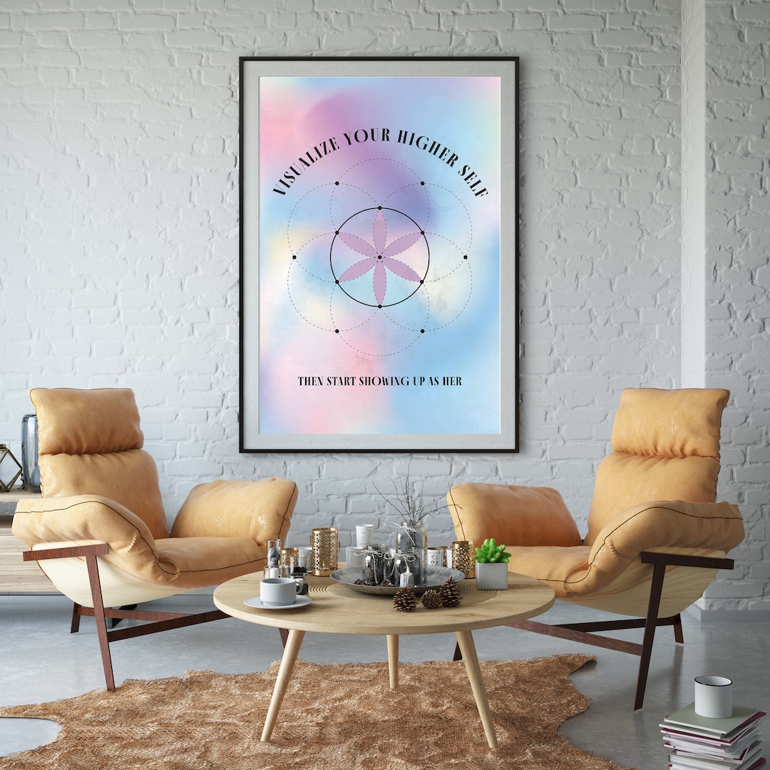 Visualize Your Higher Self Gradient Trendy Aesthetic Spiritual Wall Art ...