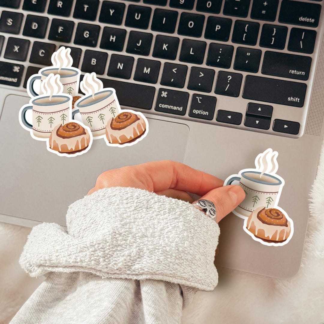 Sticker Cinnamon Bun Camping Mug Sweden Vinyl Sticker - Sweden Cinnamon ...