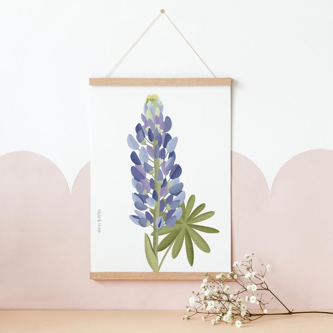 Poster Lupine Sweden / Scandinavia Plant Flower Botanical Print Branch ...