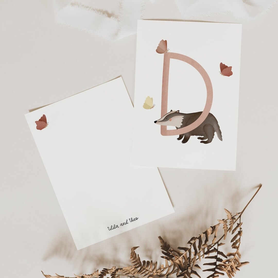 Letter Card D Like Badger Individually and Wish Set WALD ABC Letter ...