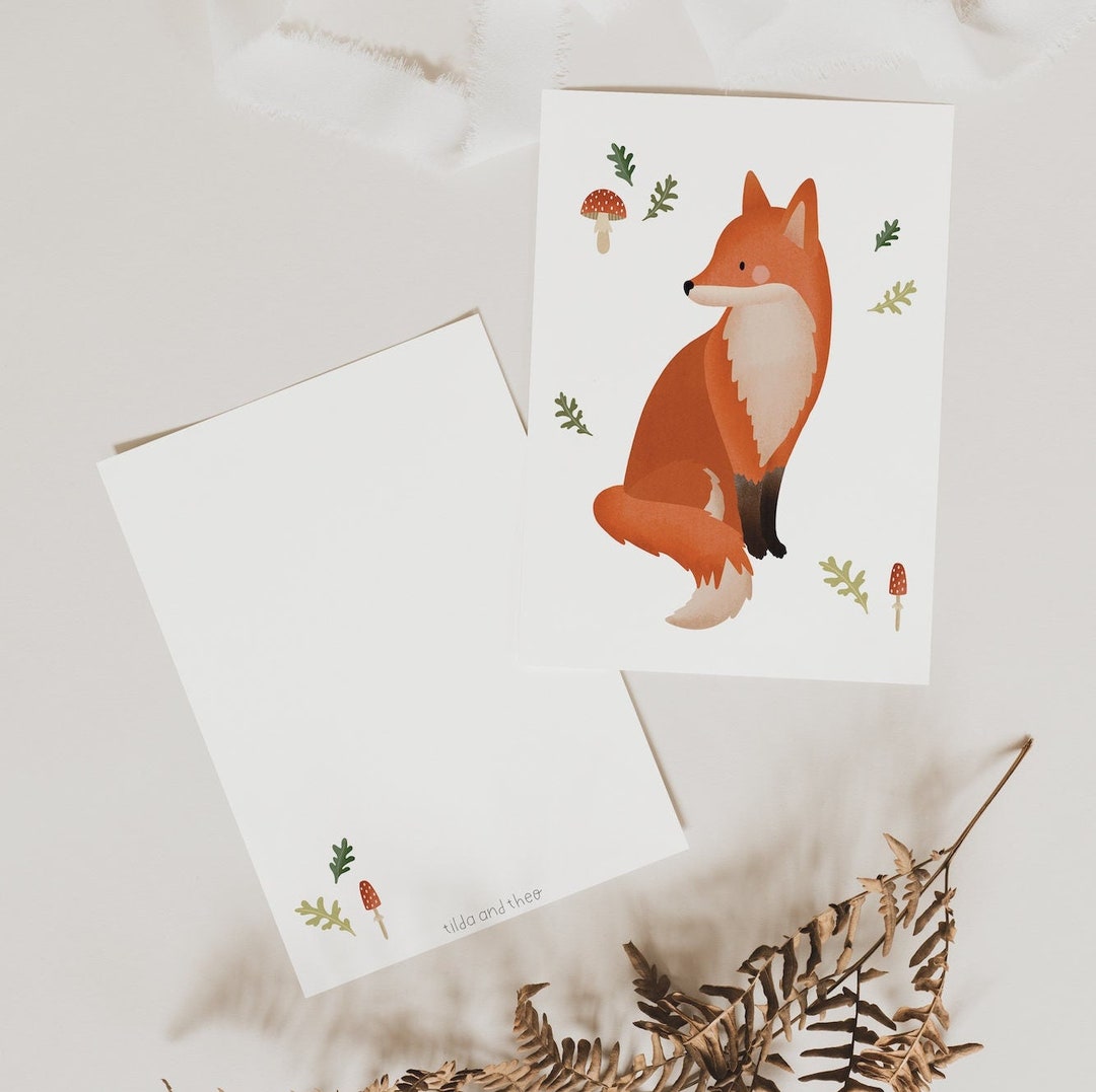 Postcard Fox Children's Card A6 Birth Card Card Baby Fox - Forest ...