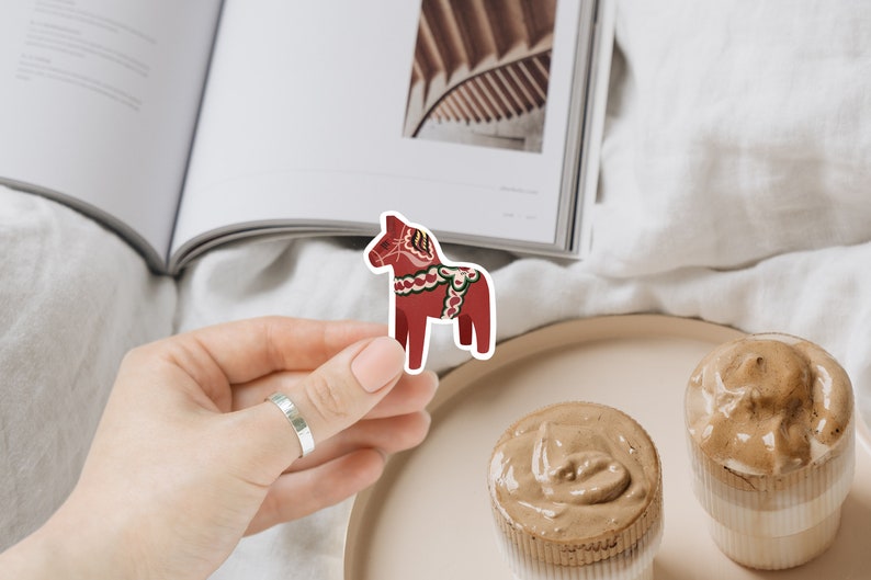 Sticker Dala Horse Vinyl Sticker Sweden Kiss Cut - Sweden Horse Sticker ...