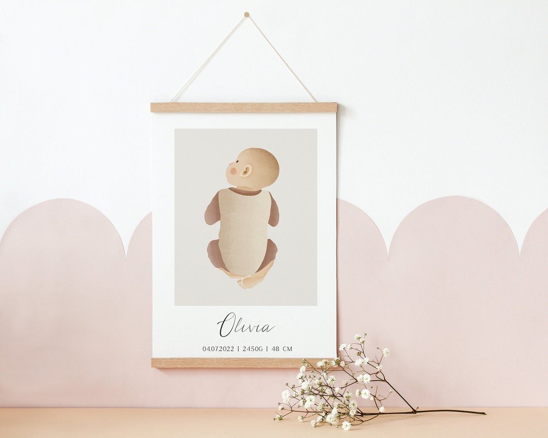 Birth Poster Baby Nursery Poster With Birth Dates Gift for Birth Gift ...