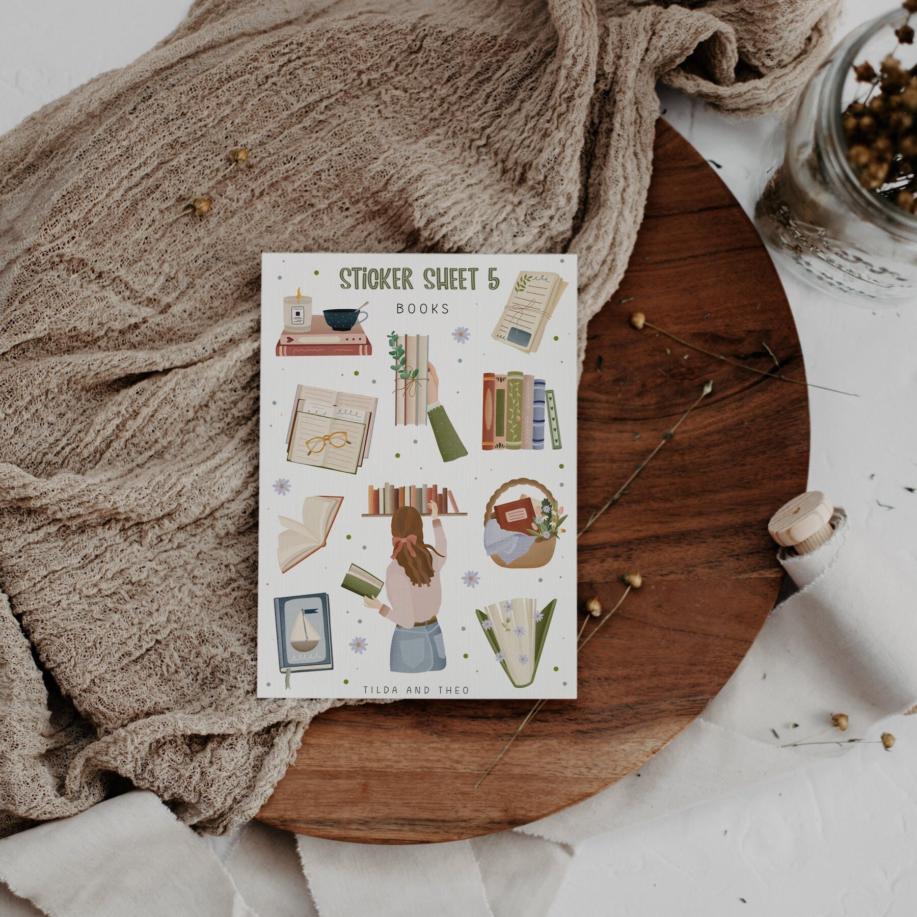 Sticker Sheet Bookstore A6 Sticker Sheet Books Stickers Calendar ...