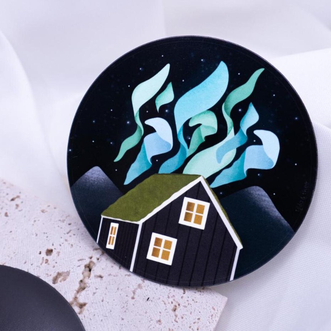 Magnet Iceland Northern Lights Scandinavia House Fridge Magnet - Gift ...