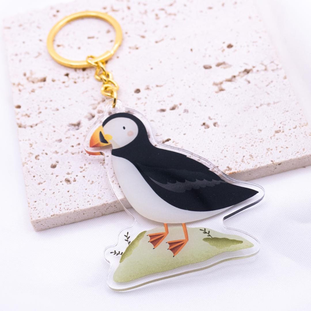 Puffin Keychain Made of Acrylic Gift Puffin Iceland Travel Gift ...