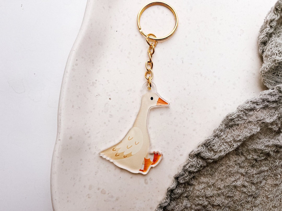 Acrylic Goose Keychain Gift for Back to School Apartment Gift Animal ...