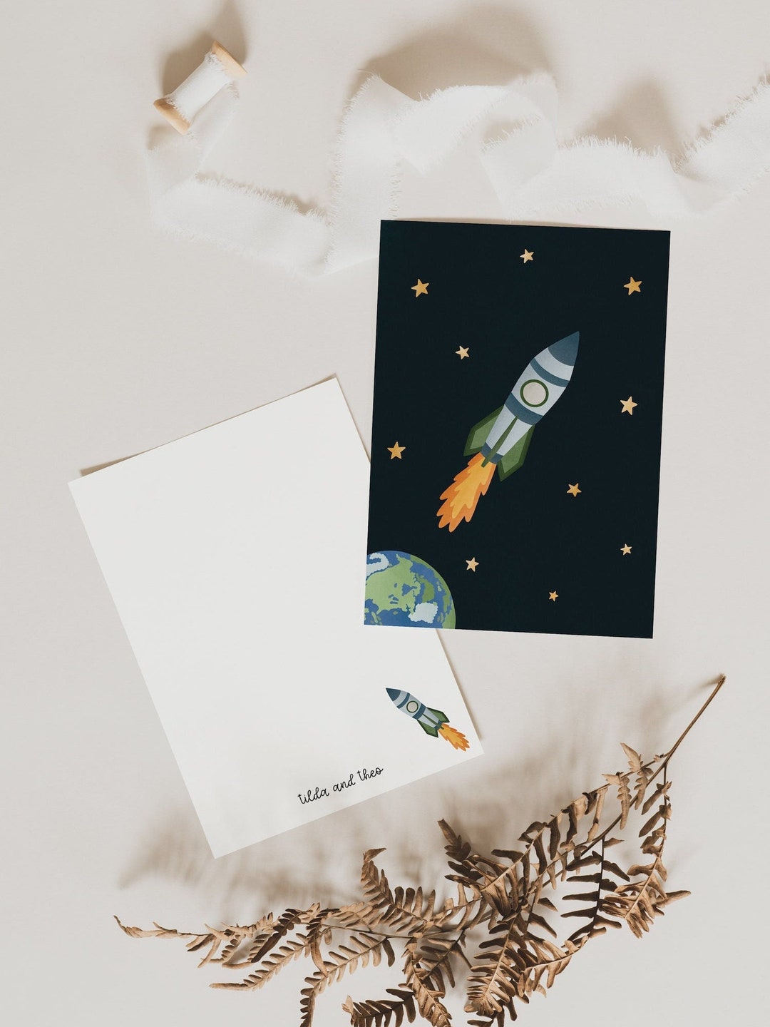 Postcard Rocket guten Start A6 Card Space Postcard Space Rocket School ...