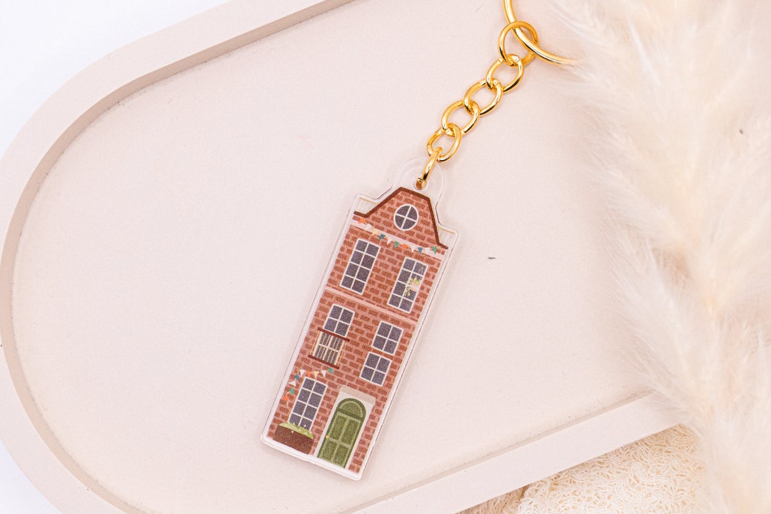 Schlüsselanhänger Haus Amsterdam Acryl Geschenk Einzug Grachtenhaus ...