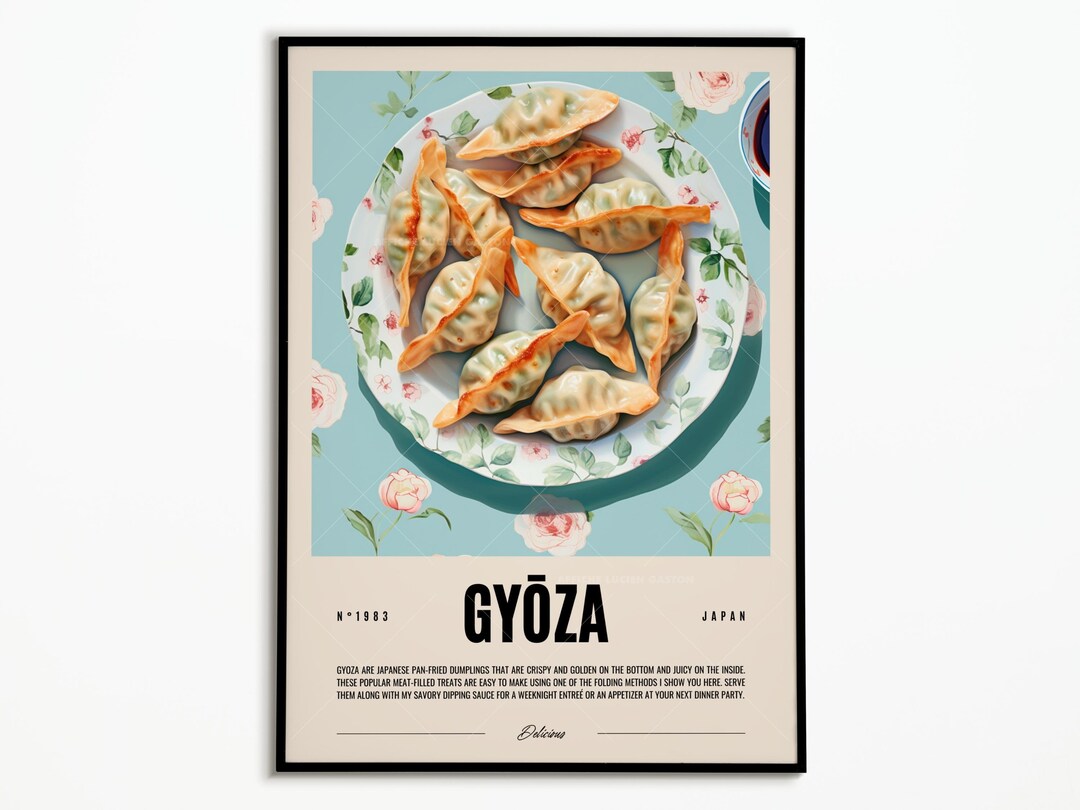 Vintage Japanese Gyoza Poster Kitchen Poster Recipe Poster Vintage ...