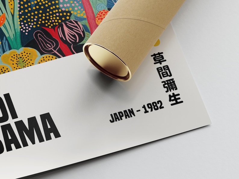 Yayoi Kusama Poster | Japanese Art Exhibition Poster | Multicolor Pop ...