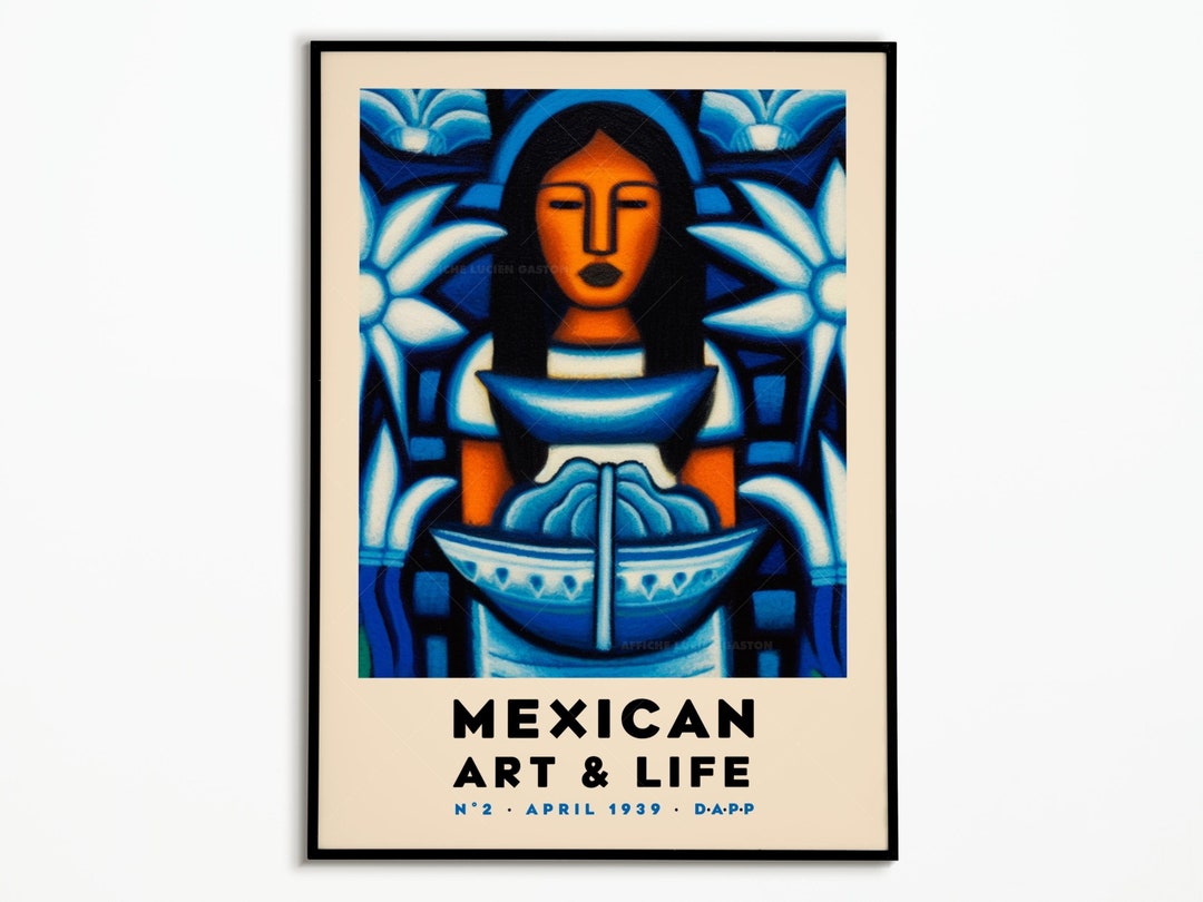 Mexican Art Poster | Mexican Art and Life Poster 1939 | Blue Color ...