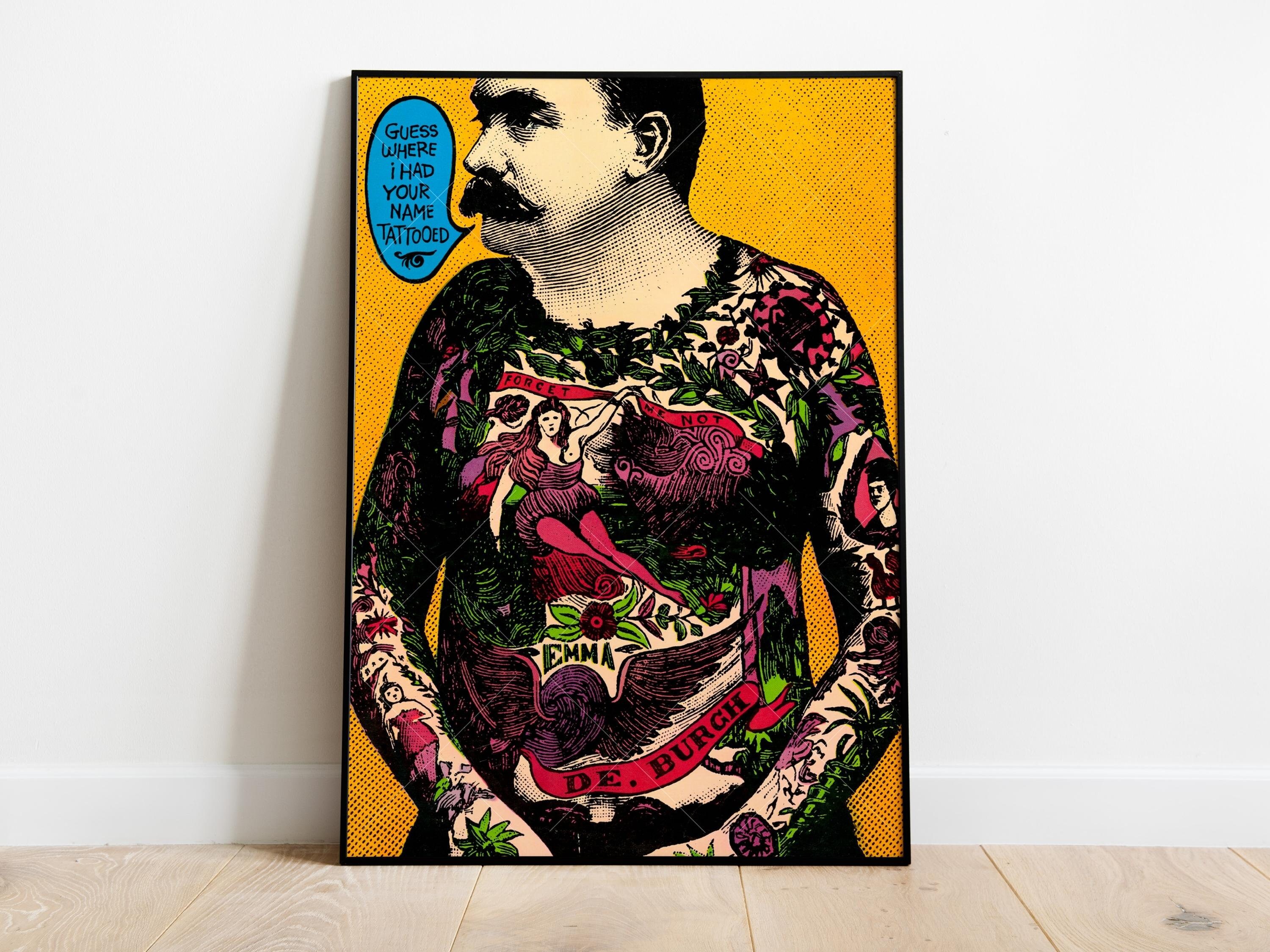 Vintage Tattoo Poster, 70s Poster, 70's Tattoo Poster, Decorative ...
