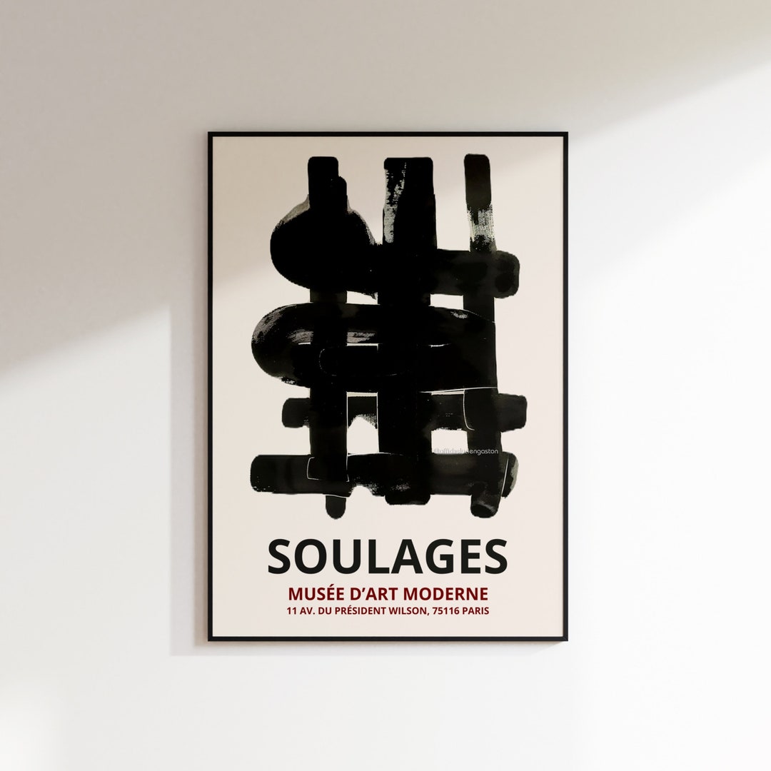 Soulages | Soulages Poster 1960 | Poster Soule 1960 | Decoration Poster ...