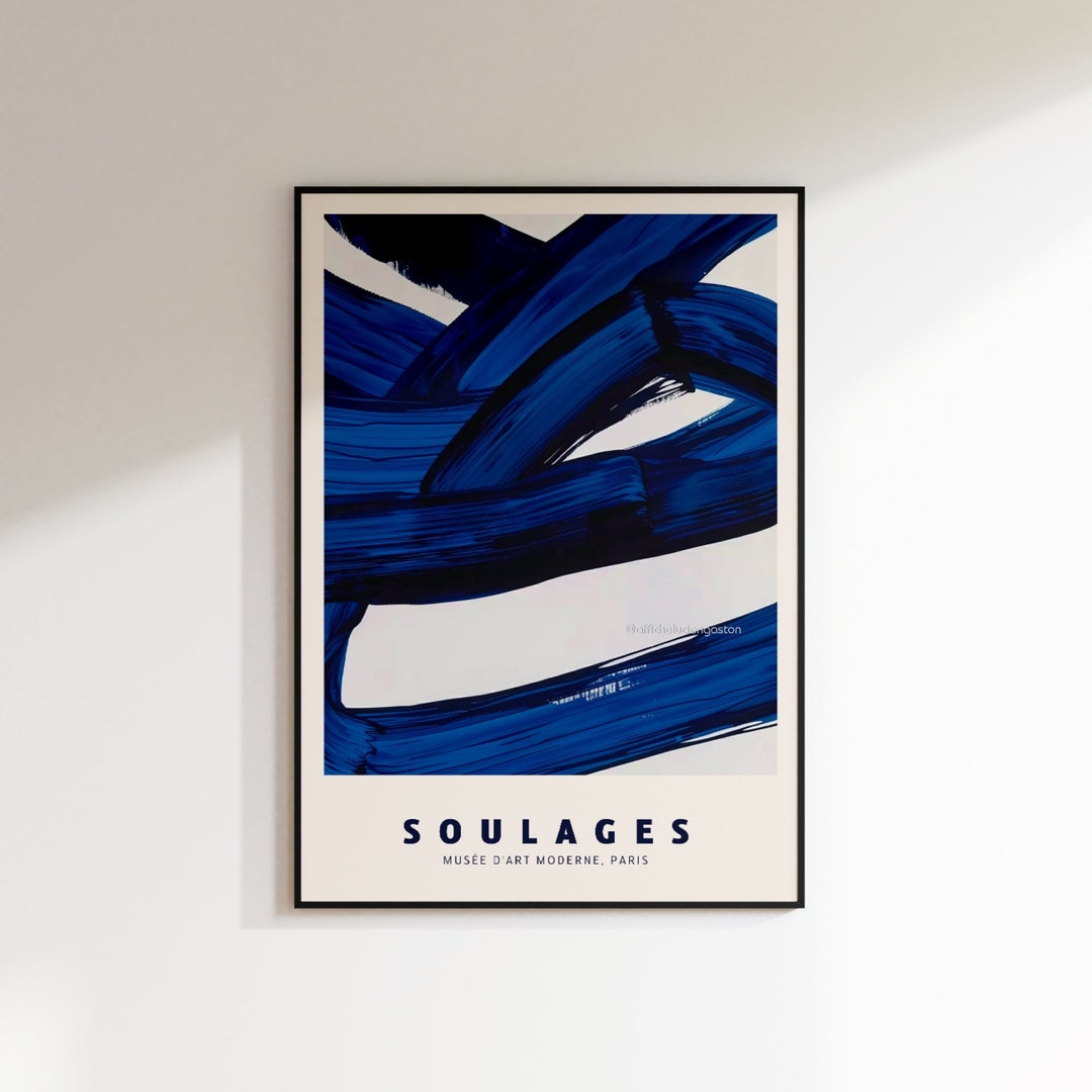 Poster Pierre Soulages Design Vintage Soulages Poster Decorative Wall ...