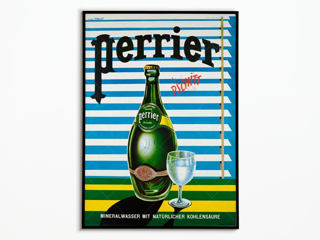 Perrier Poster | Kitchen Poster | Perrier Poster | Wall Decoration ...