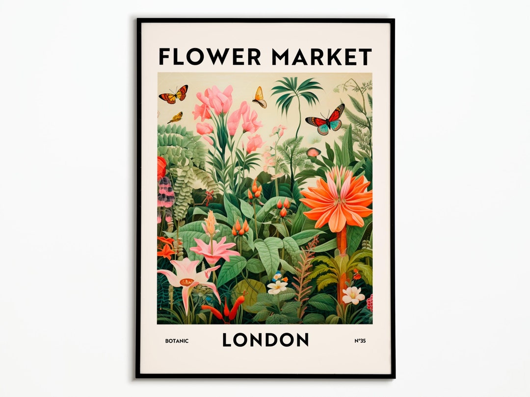 Poster Flower Market London Poster Flower Market London - Etsy