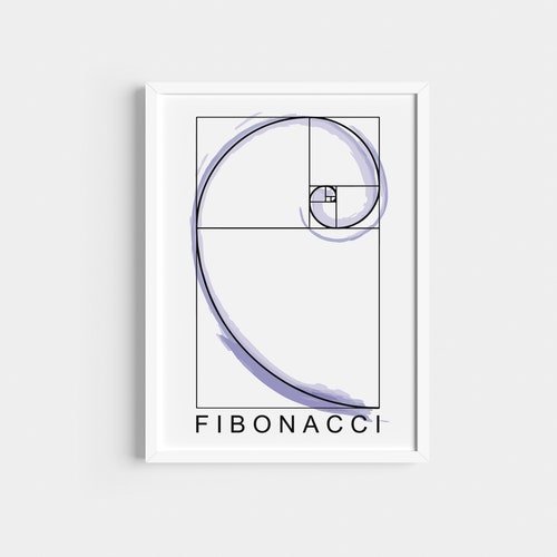 Fibonacci Spiral Art Poster Math Wall Art Print Teacher Gift - Etsy