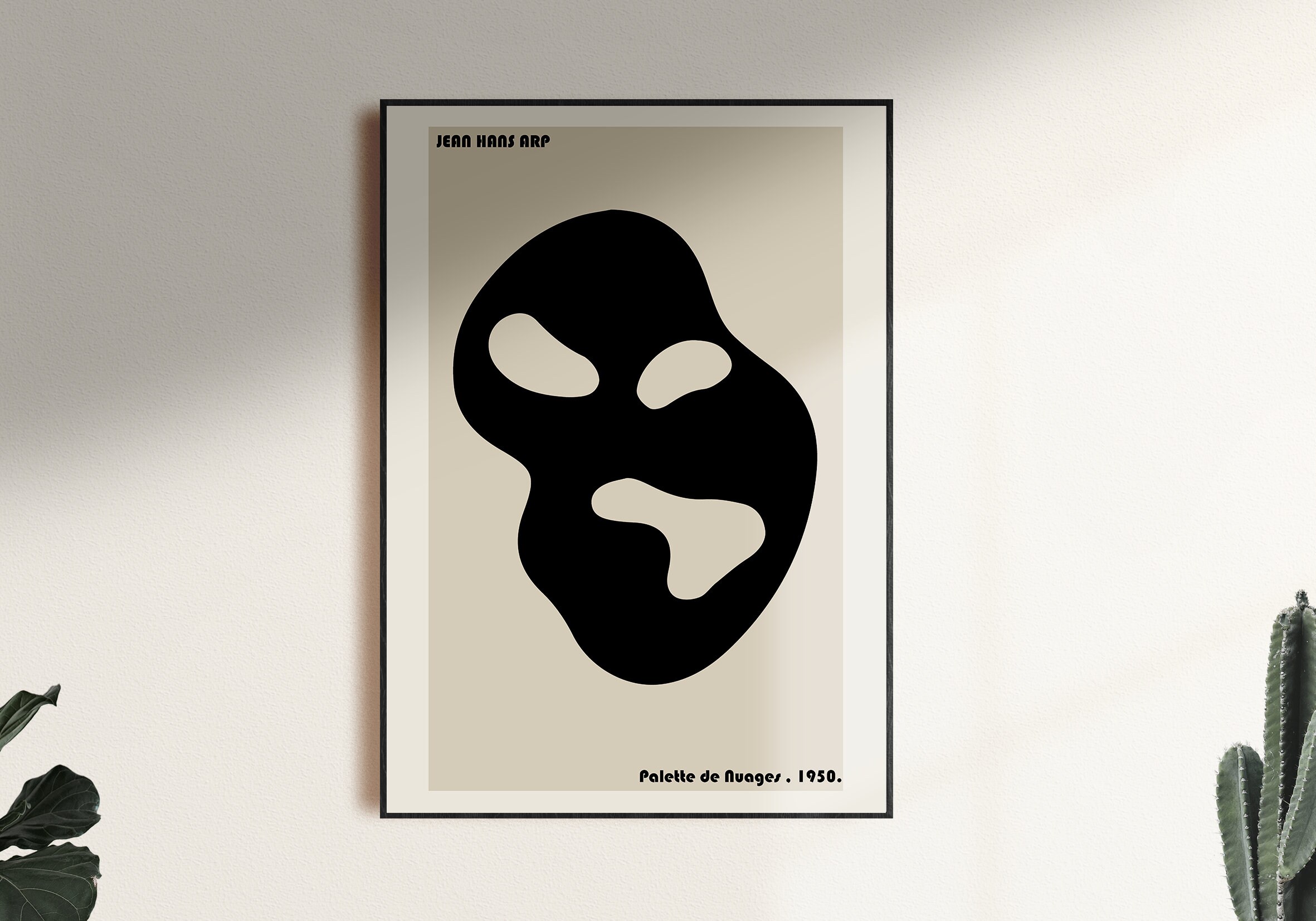 Jean Hans Arp Art Exhibition Mask Poster, Bauhaus Print, Mid Century ...