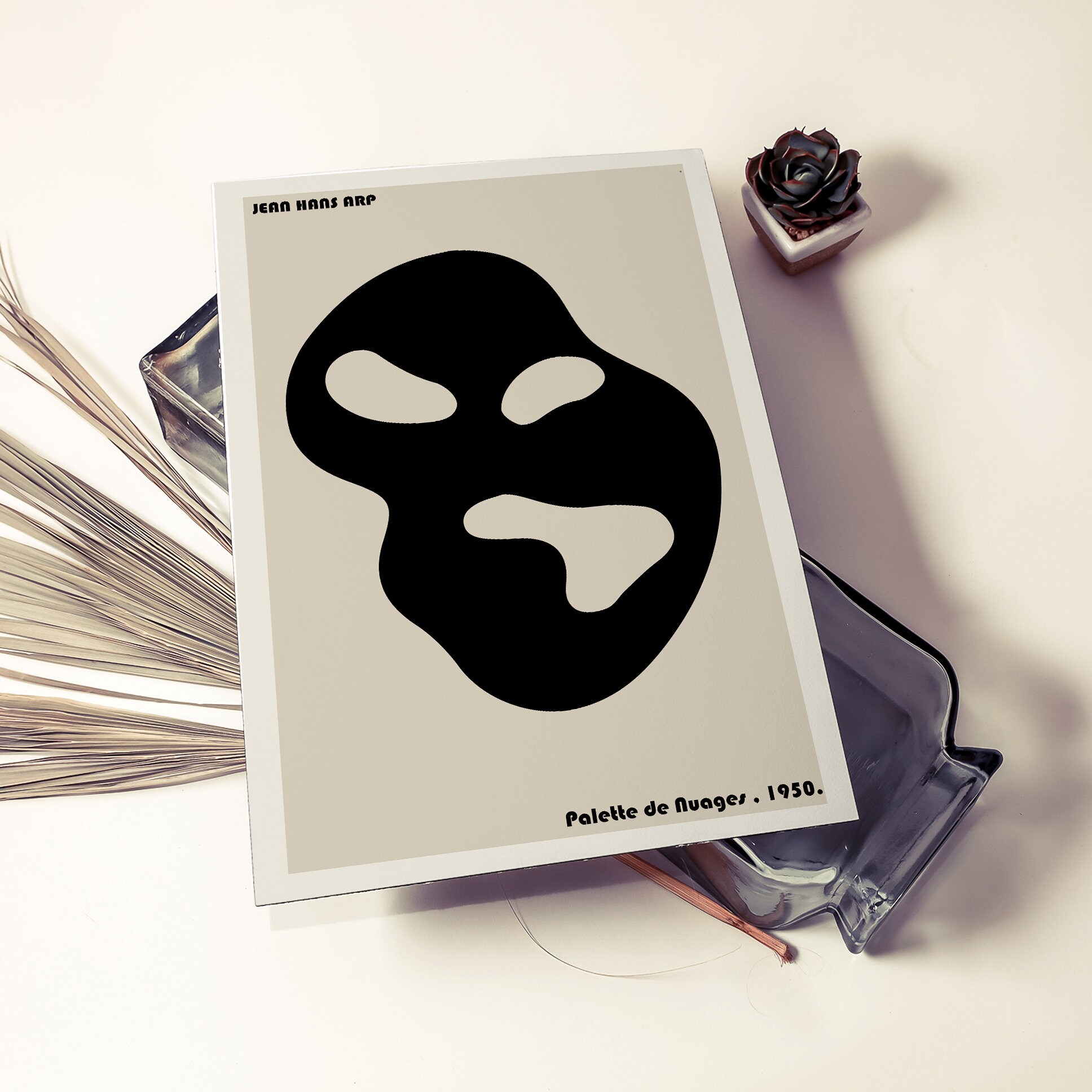 Jean Hans Arp Art Exhibition Mask Poster, Bauhaus Print, Mid Century ...