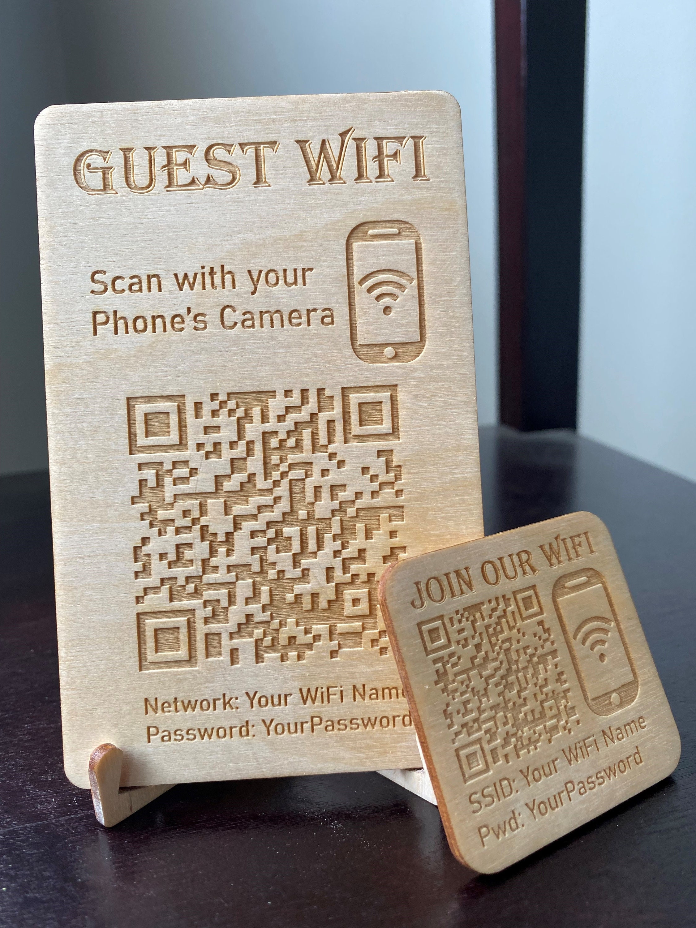Wifi QR Code Sign and Magnet Combo - Easy Login to Your Network, Scan ...