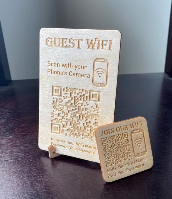 Custom Made QR Code Menu Sign Wifi Sign Wifi Network Sign