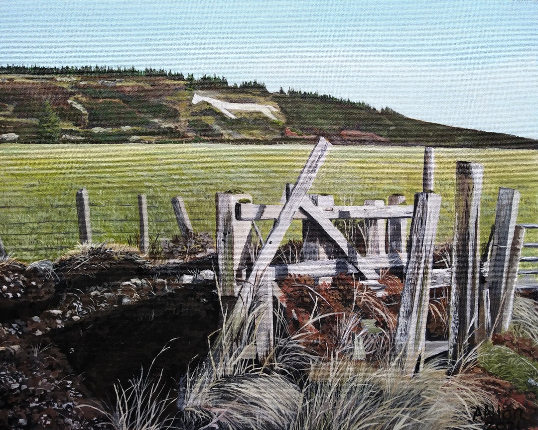 White Horse Mormond Hill Strichen/ Acrylic Painting Art Print ...