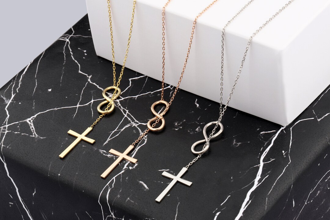 Sterling Silver Infinity Cross Necklace: Religious Jewelry Gift - Etsy