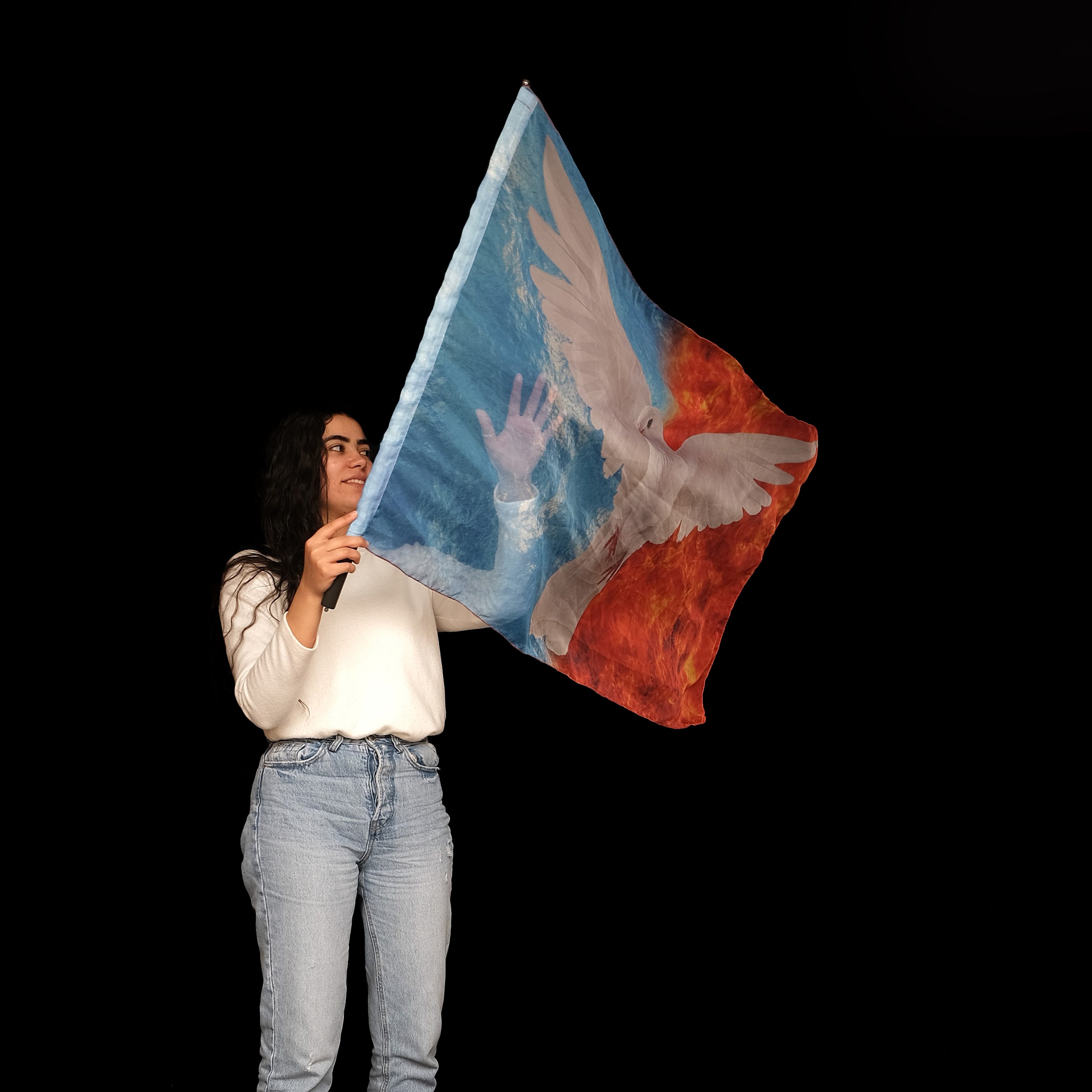 The Holy Spirit – Worship Flag | Fire, Water & Dove | Silk Prophetic ...