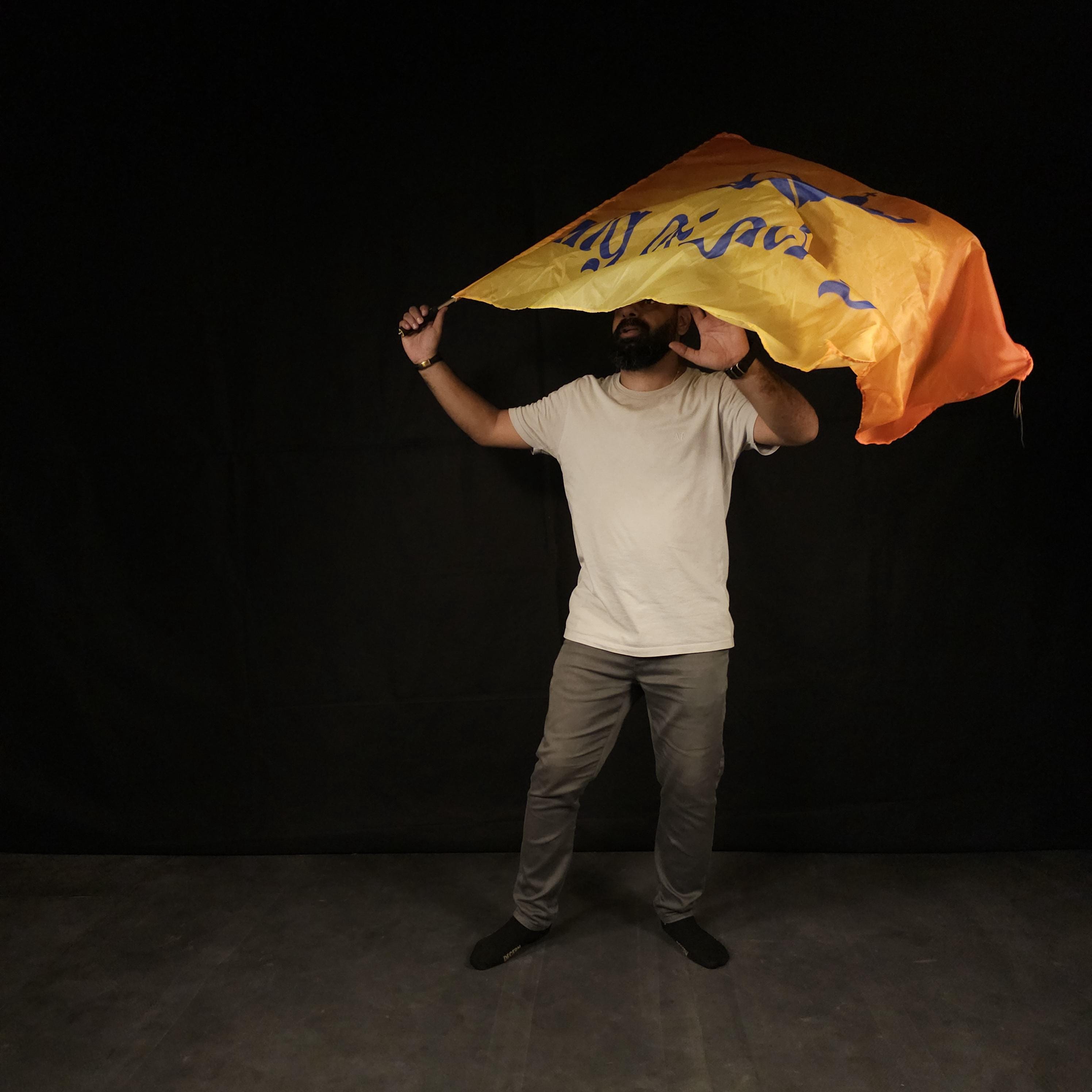 Jesus Divine Authority Flag - King of Glory, Blue Crown on Yellowish ...