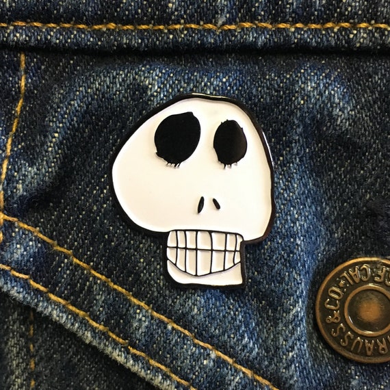 Skull Enamel Pin | Etsy
