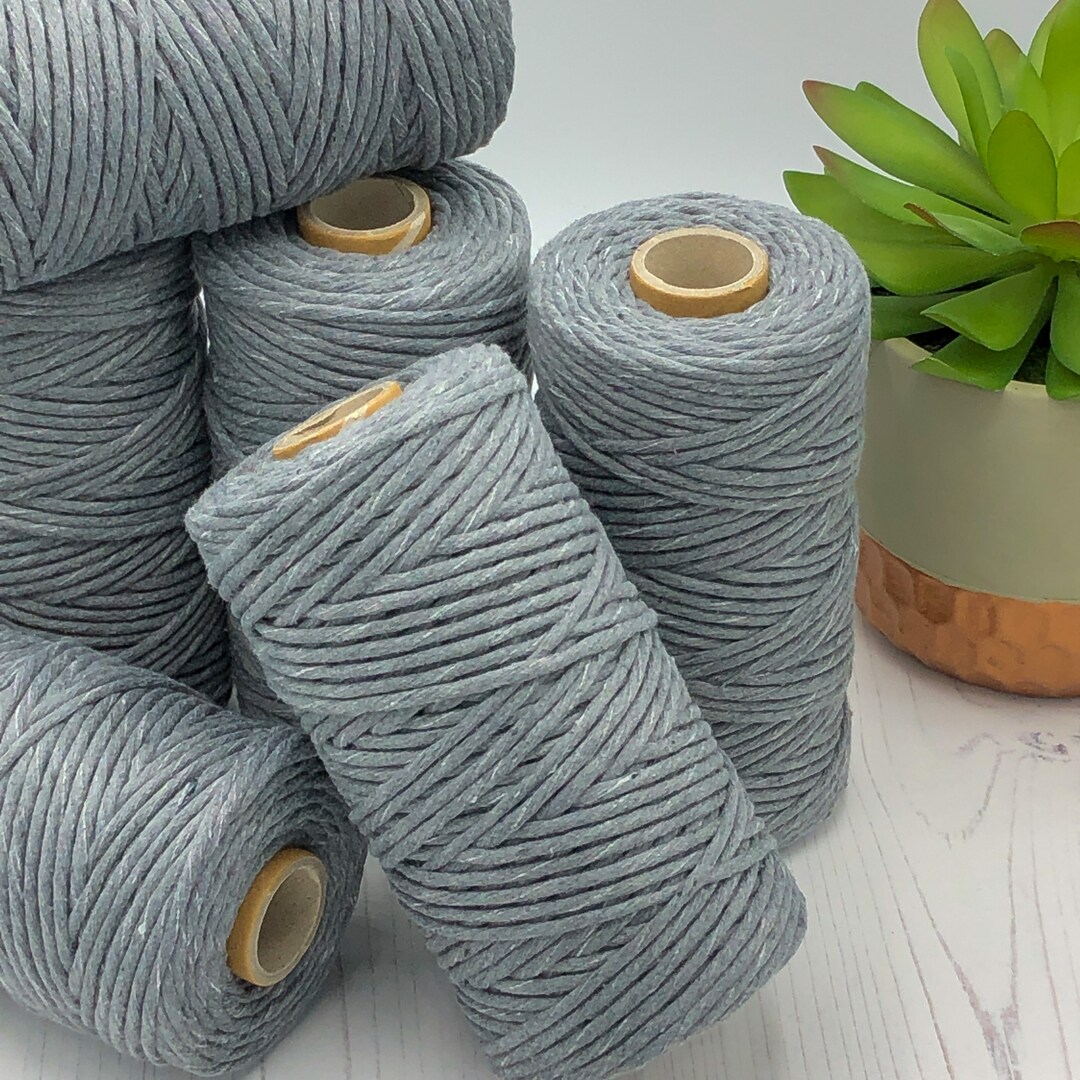 Macrame Cord 3mm, 100m, Slate Grey, Macrame String, Macrame Twisted ...