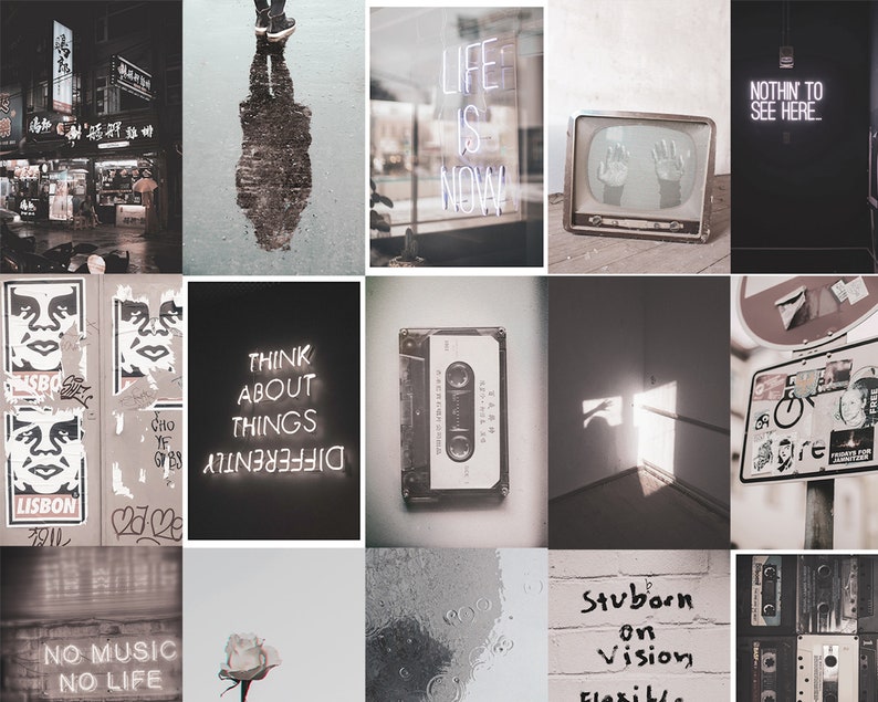 Grunge Aesthetic Wall Collage Kit | Urban Aesthetic | Moody Aesthetic ...