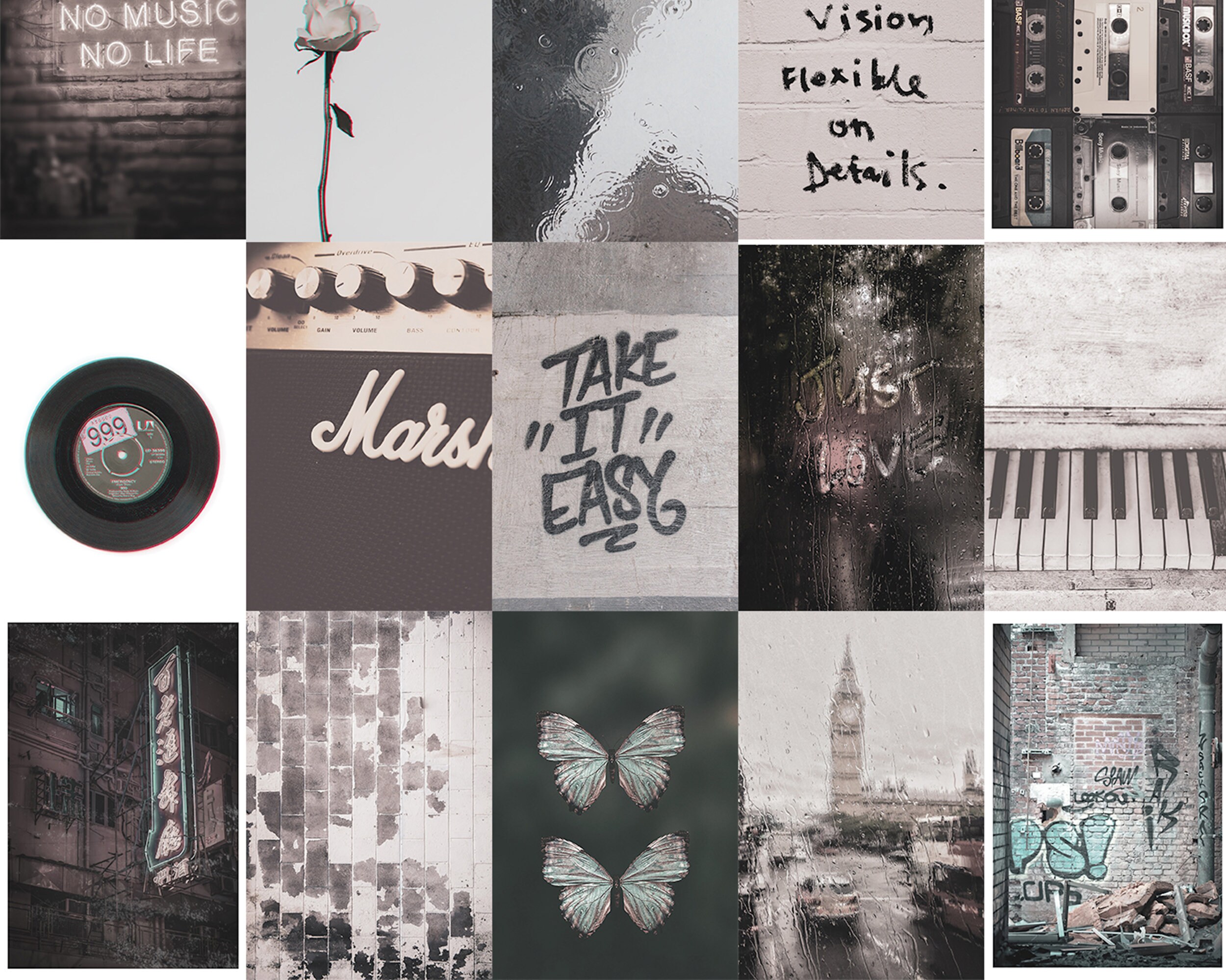 Grunge Aesthetic Wall Collage Kit | Urban Aesthetic | Moody Aesthetic ...