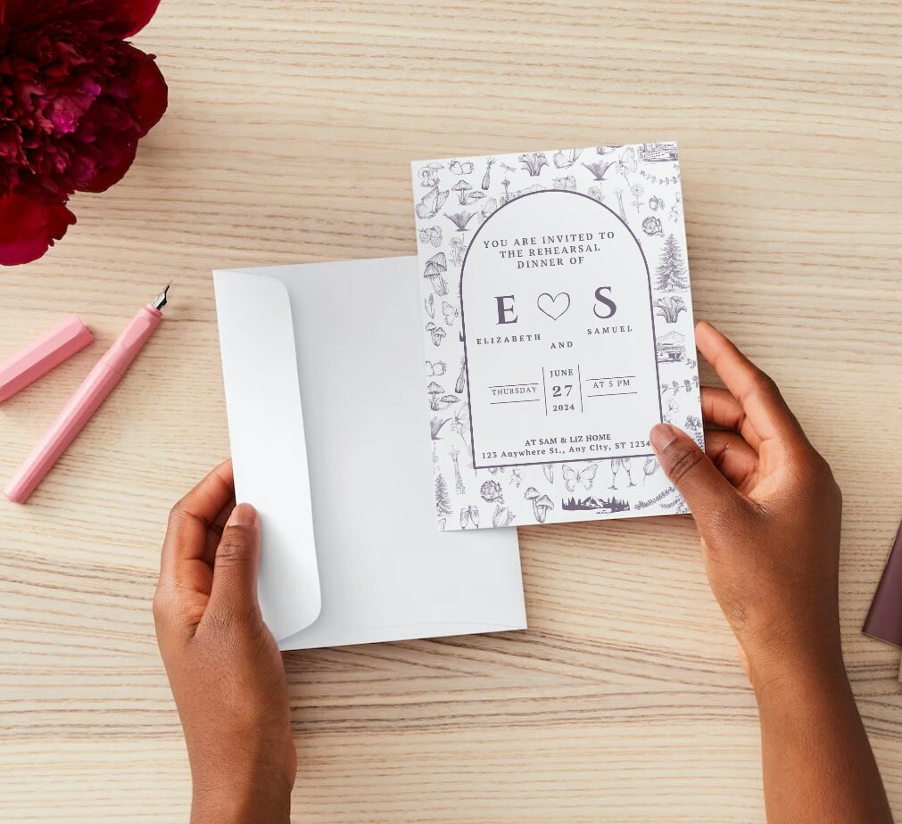 A Custom Personalized Toile Print Custom Personalized Pattern Custom ...